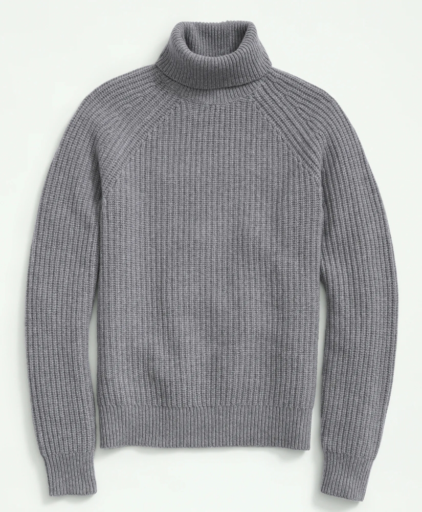 Merino Wool Cashmere English Rib Turtleneck Sweater Merino Wool Cashmere English Rib Turtleneck Sweater