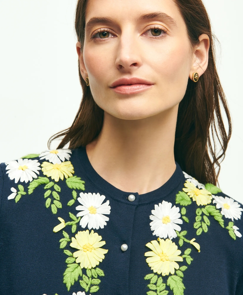 Supima® Cotton Floral Embroidered Cardigan Supima® Cotton Floral Embroidered Cardigan